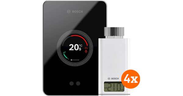 Bosch EasyControl CT200 Black + 4x Bosch EasyControl Smart Radiator ...