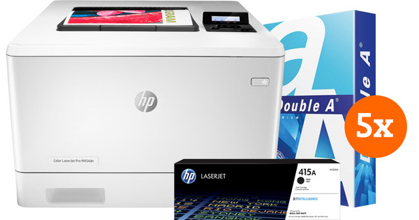 HP Color LaserJet Pro M454dn + 1 extra Toner-Set + 2500 Blatt A4-Papier ...