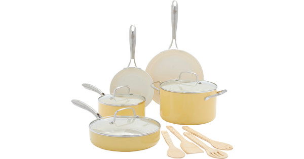 GreenLife Artisan Cookware Set 12-piece Yellow | Coolblue - Before 13: ...