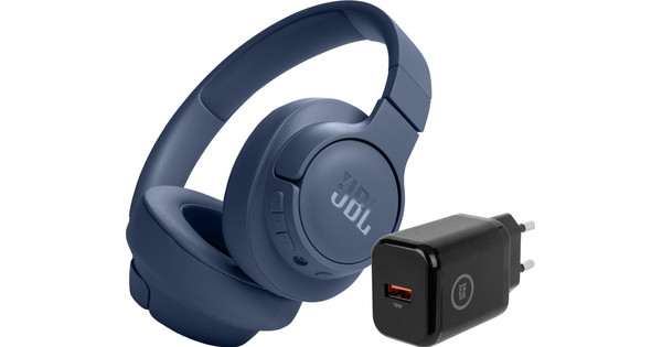 JBL Tune 720BT Blau + BlueBuilt Quick-Charge-Ladegerät mit USB ...