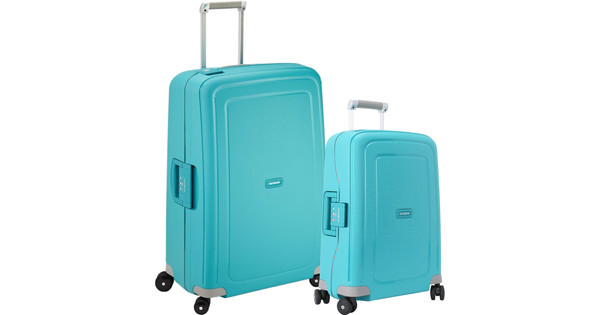 Kofferset Samsonite S'cure Spinner 55 + 75 cm Aqua Blue | Coolblue ...