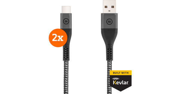 BlueBuilt USB-A to USB-C Cable 1.5m Kevlar Black Duo Pack | Coolblue ...