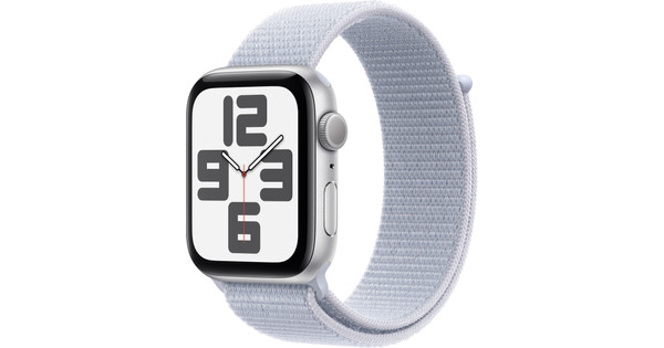 Apple Watch SE 2024 44mm Silver Sport Watch Strap | Coolblue - Before ...