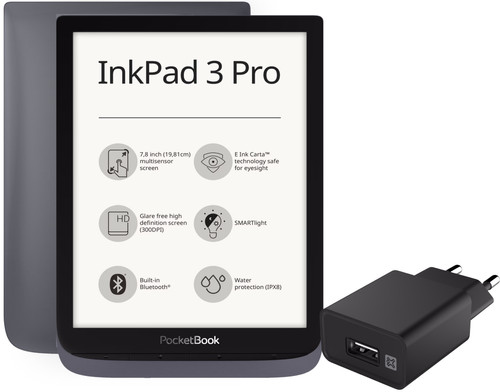 Pocketbook InkPad 3 Pro + XtremeMac Charger with USB-A Port 12W Black ...