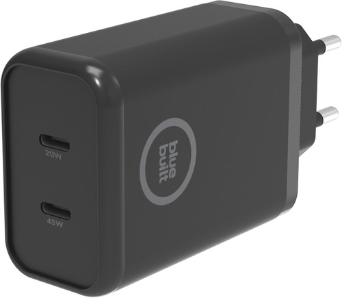 BlueBuilt Power Delivery Charger with 2 USB-C Ports 45W Black ...