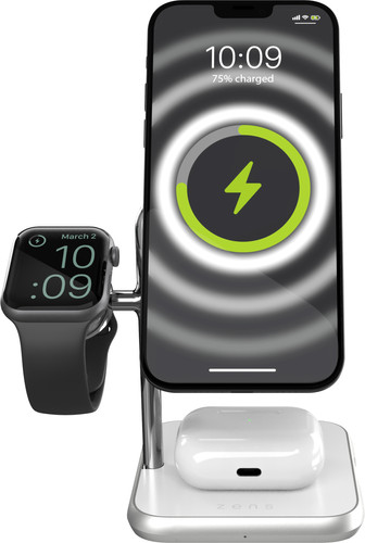 Zens 3-in-1 MagSafe Kabelloses Ladegerät 15 W mit Ständer und Watch ...