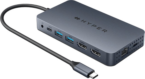 Hyper HyperDrive Dual 4K HDMI 10-in-1 Docking Station for MacBook Blue ...
