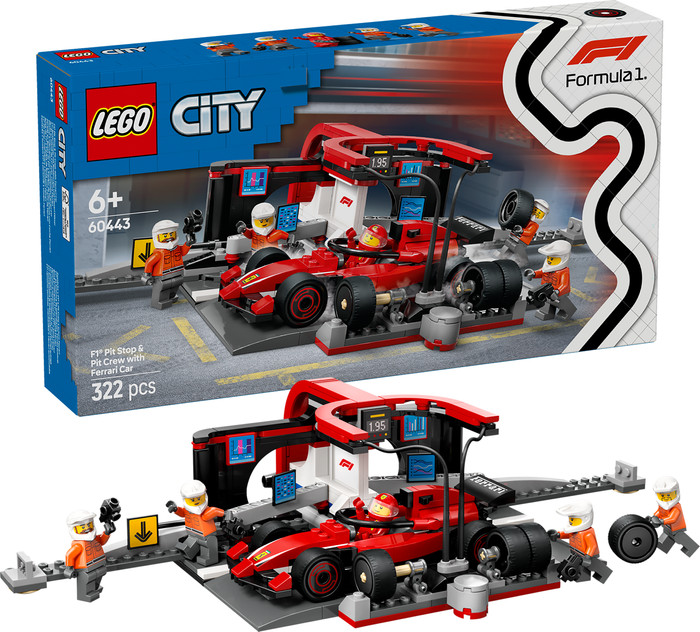 LEGO City F1 Pit Stop and Pit Crew with Ferrari Car 60443 | Coolblue ...